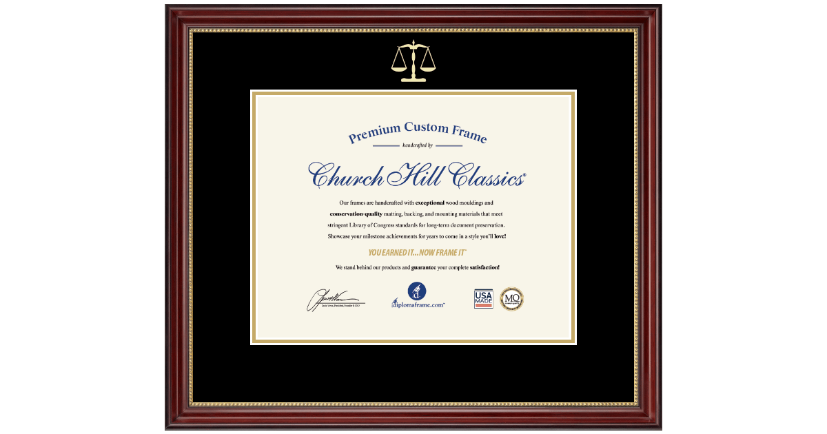 Gold Embossed Law School Diploma Frame in Kensington Gold - 14 x 18 ...