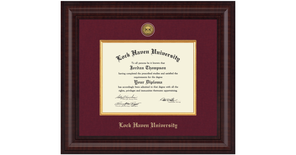 Presidential Gold Engraved Diploma Frame in Premier Lock Haven University - Item #203467 from ...