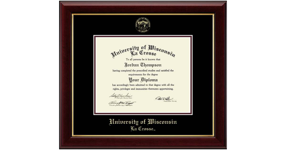 Gold Embossed Diploma Frame in Gallery University of Wisconsin La ...
