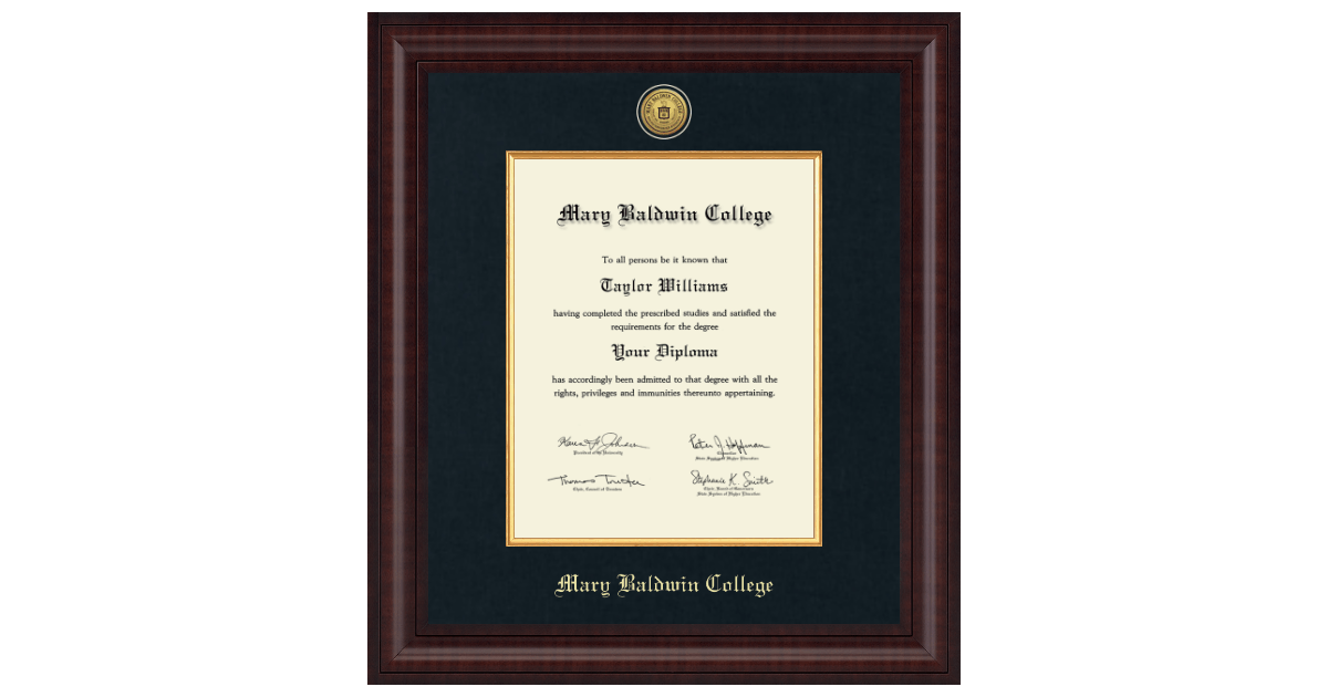 Mary Baldwin College Diploma Frame | Church Hill Classics