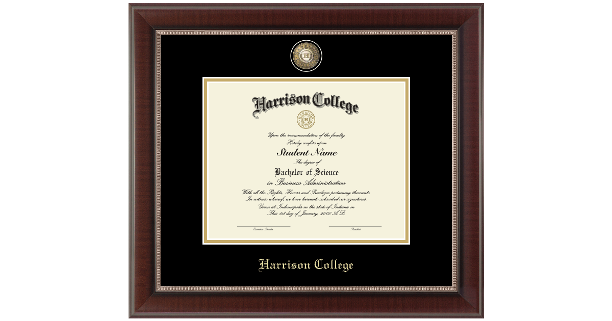 Masterpiece Medallion Diploma Frame in Chateau Harrison College - Item #204296