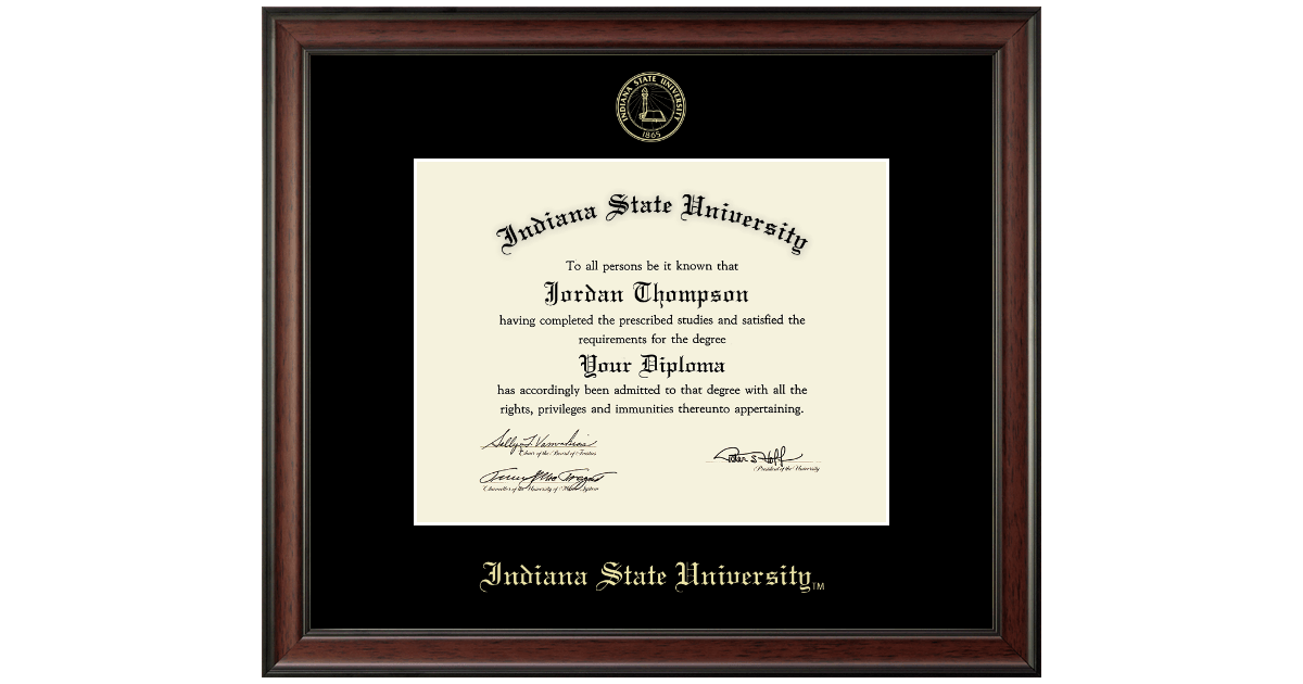 Gold Embossed Diploma Frame in Studio Indiana State University - Item ...