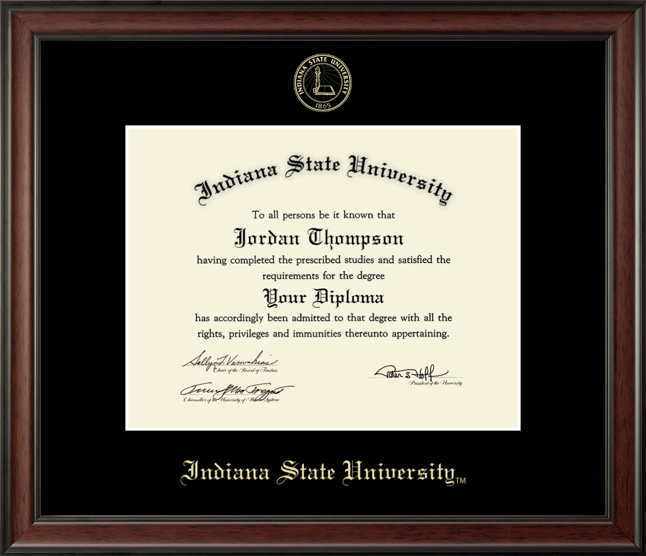 Indiana State University Gold Embossed Diploma Frame in Studio - Item ...