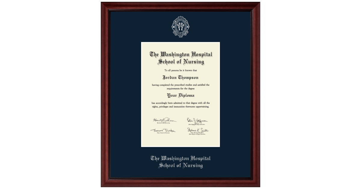 Silver Embossed Diploma Frame in Camby The Washington Hospital School ...