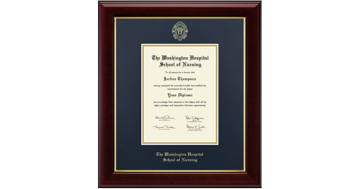Gold Embossed Diploma Frame in Gallery The Washington Hospital School ...