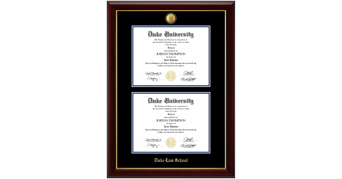 23K Double Diploma Frame in Gallery Duke University - Item #205224-DSL ...