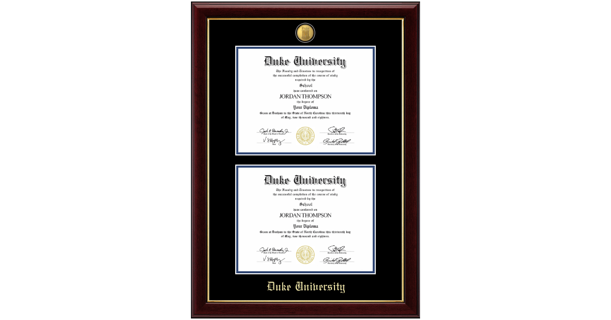 23K Double Diploma Frame in Gallery Duke University - Item #205224 from ...