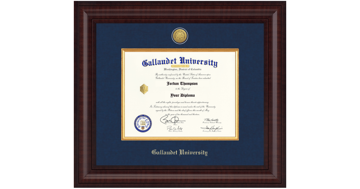 Presidential Gold Engraved Diploma Frame in Premier Gallaudet ...