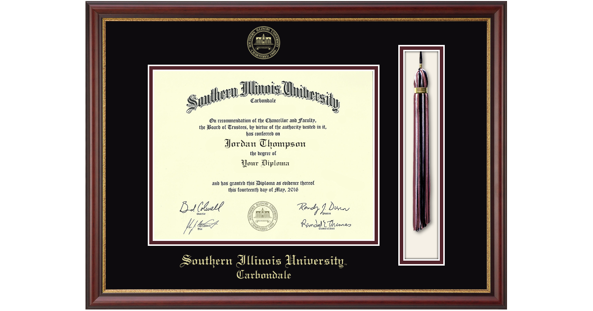 Tassel & Cord Diploma Frame in Newport Southern Illinois University ...