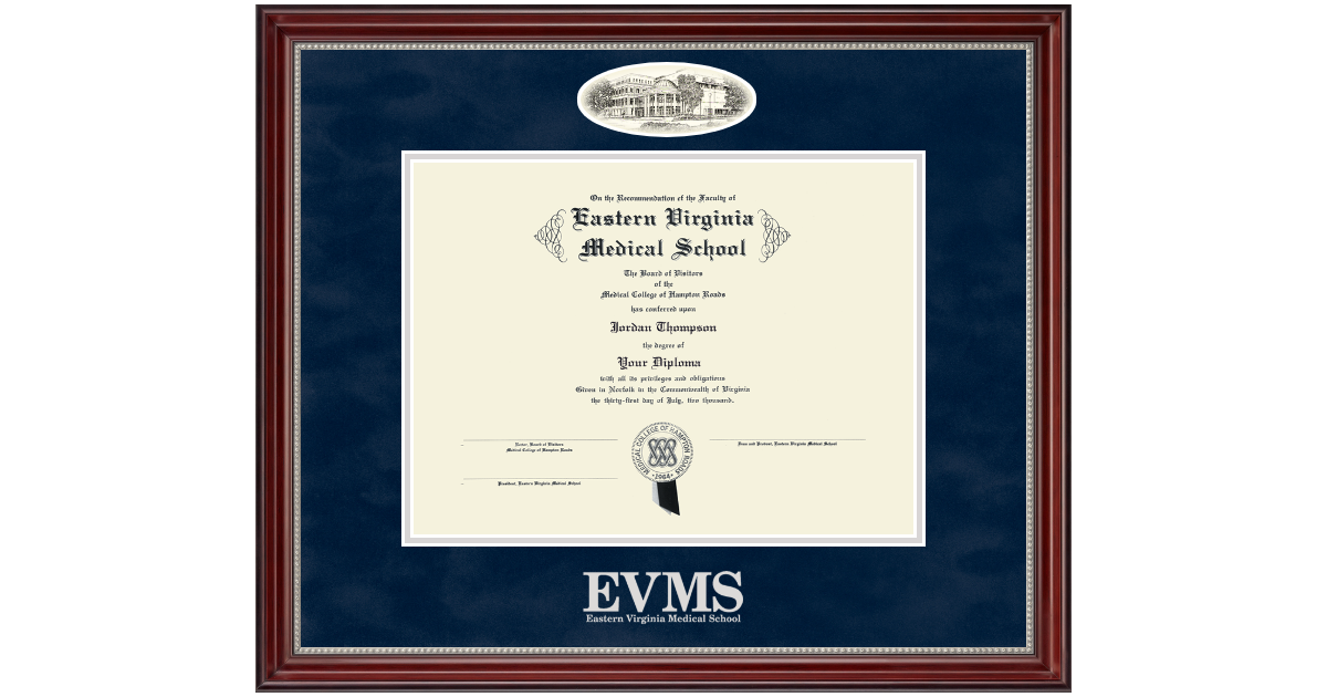 Eastern Virginia Medical School Diploma Frame | Church Hill Classics