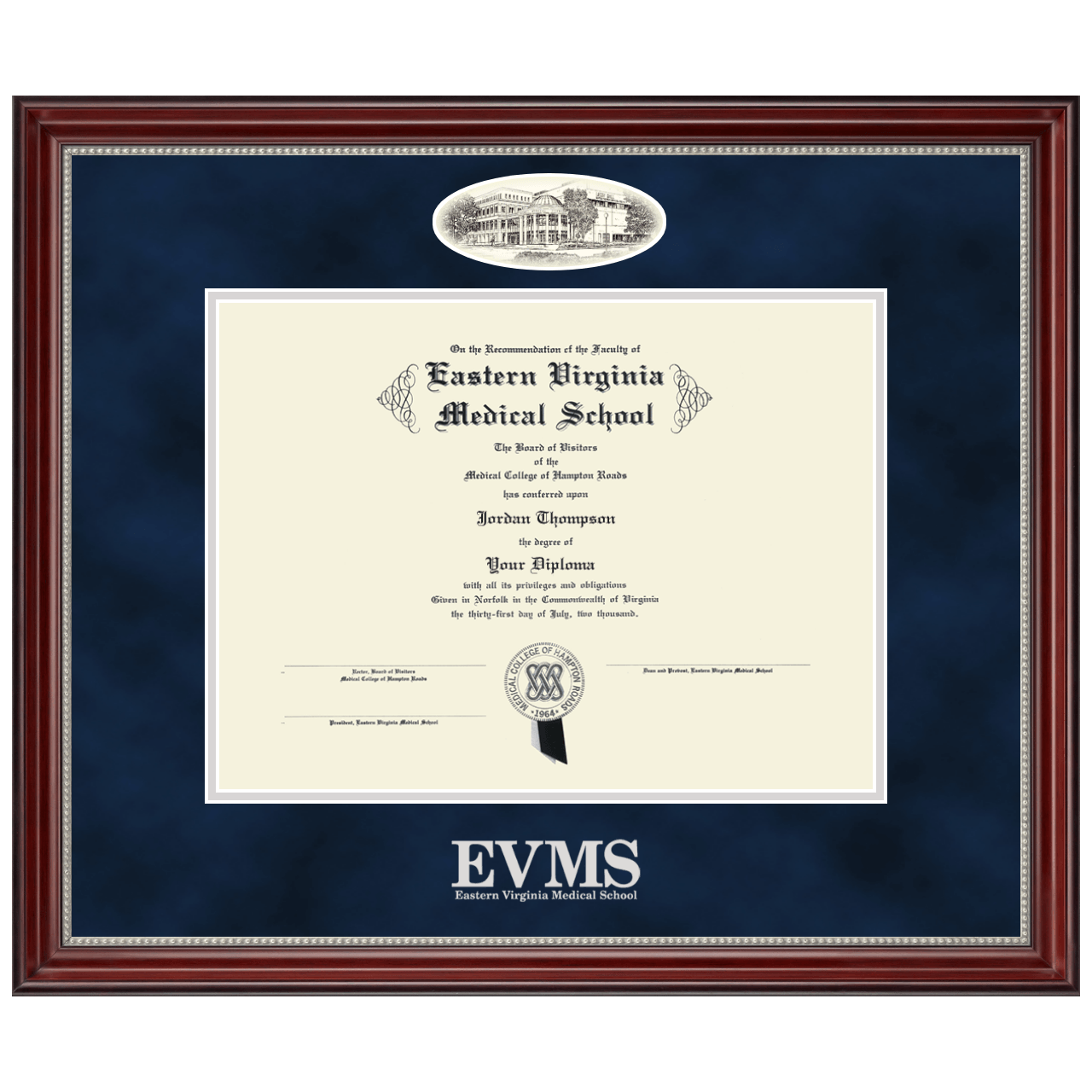 Eastern Virginia Medical School Diploma Frame | Custom Frames Online ...