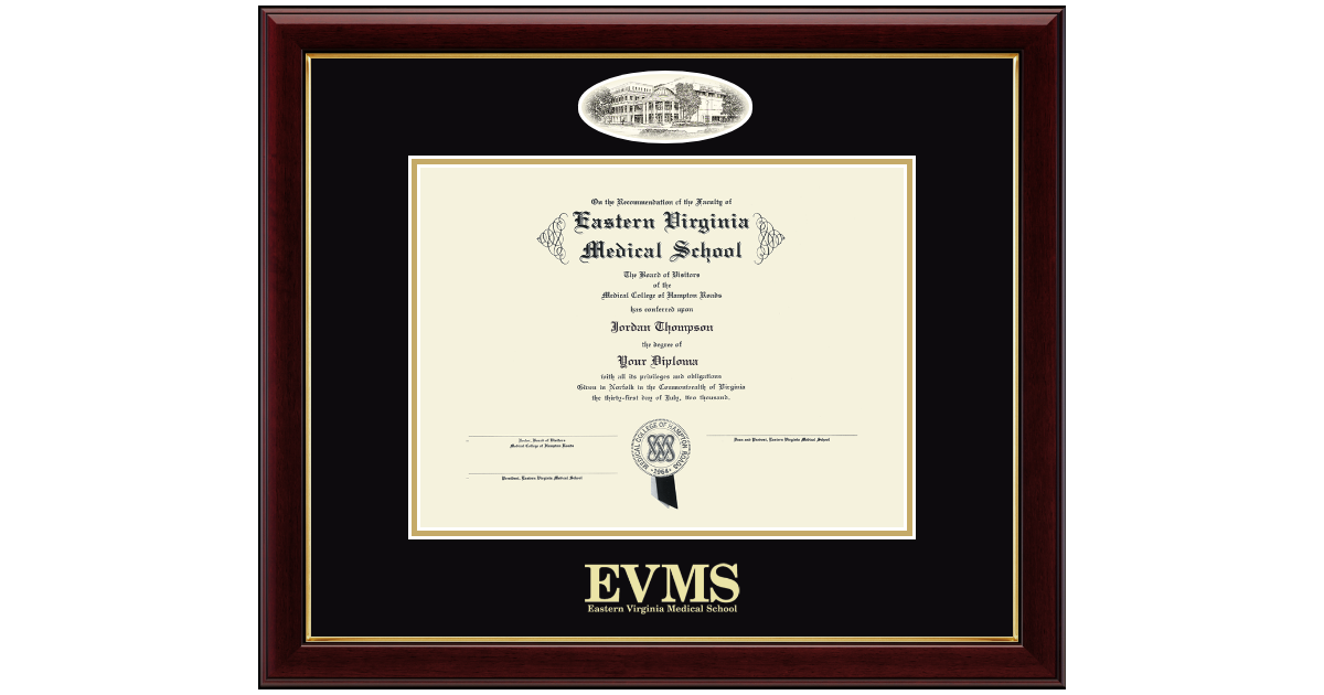 Campus Cameo Diploma Frame in Gallery Eastern Virginia Medical School ...