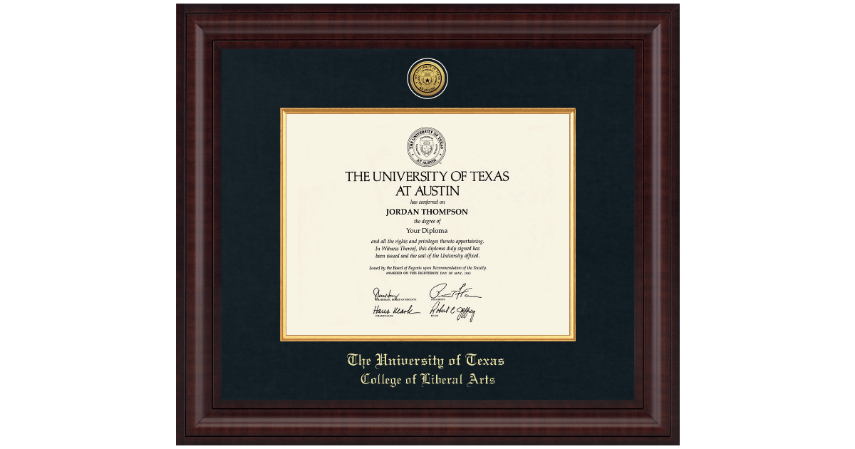 UT College of Liberal Arts Diploma Frames | Church Hill Classics
