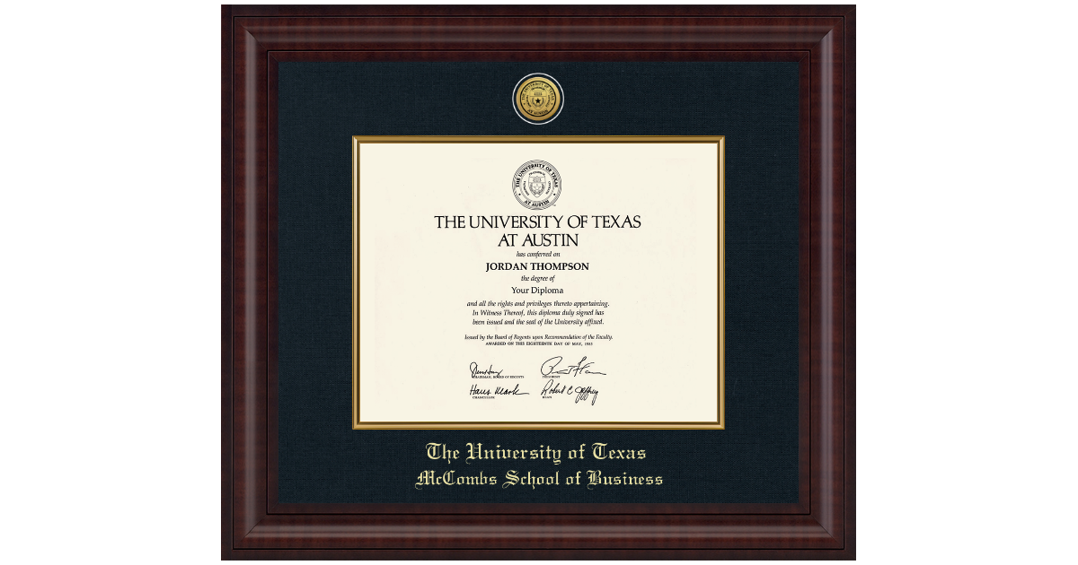 UT McCombs School of Business Diploma Frames | Church Hill Classics