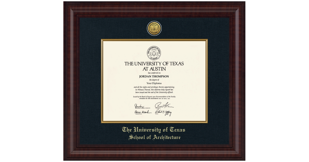 UT School of Architecture Diploma Frames | Church Hill Classics