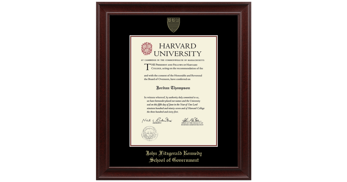 Gold Embossed Diploma Frame in Rainier Harvard University - Item #206563 from Harvard COOP Mail ...