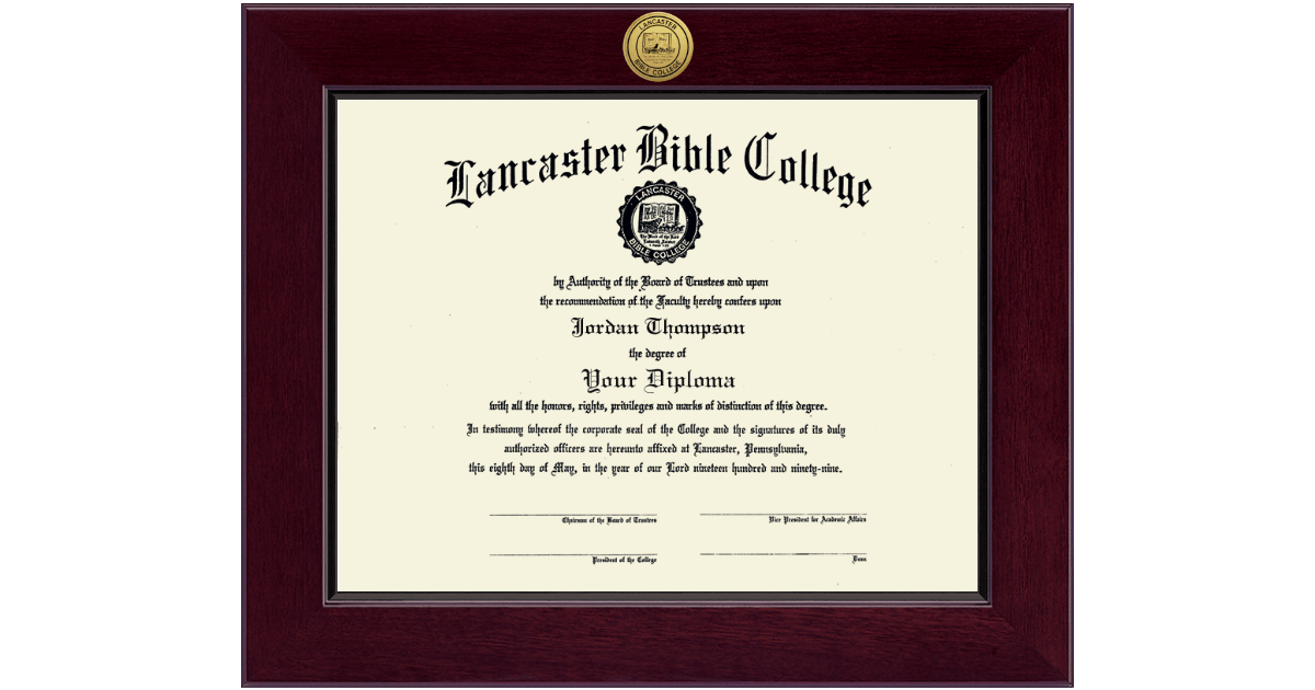 Century Gold Engraved Diploma Frame in Cordova Lancaster Bible College ...