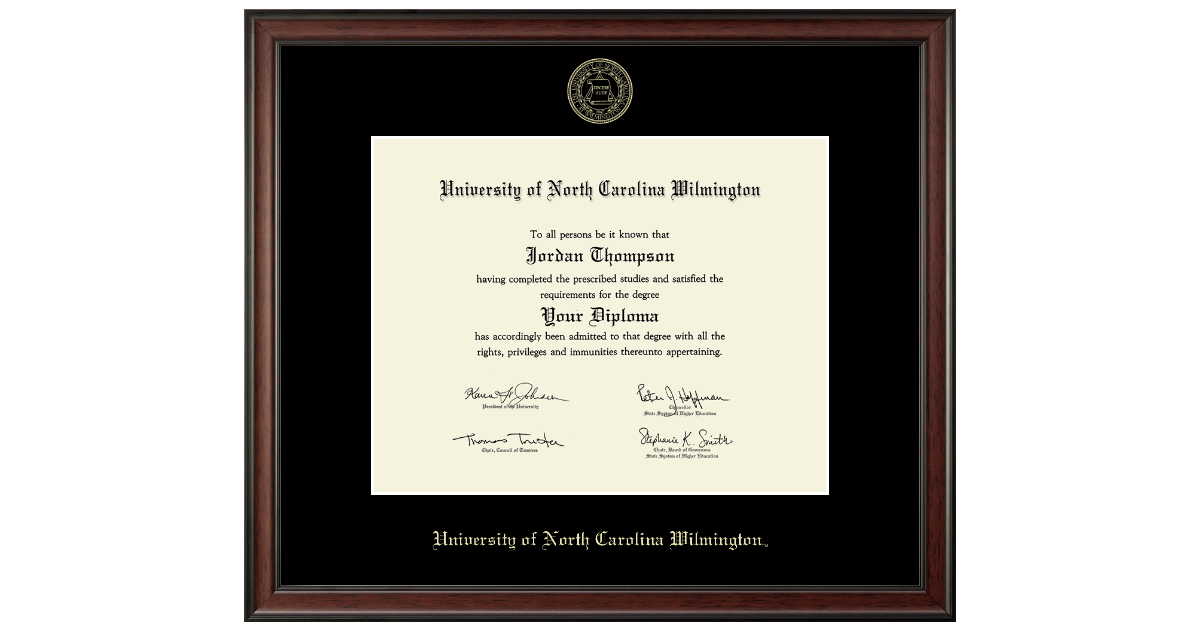 Gold Embossed Diploma Frame in Studio University of North Carolina ...