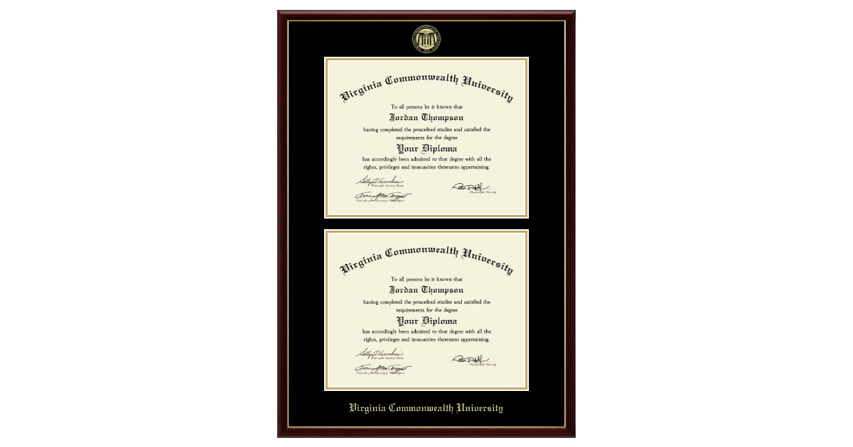 Double Diploma Frame in Galleria Virginia Commonwealth University ...