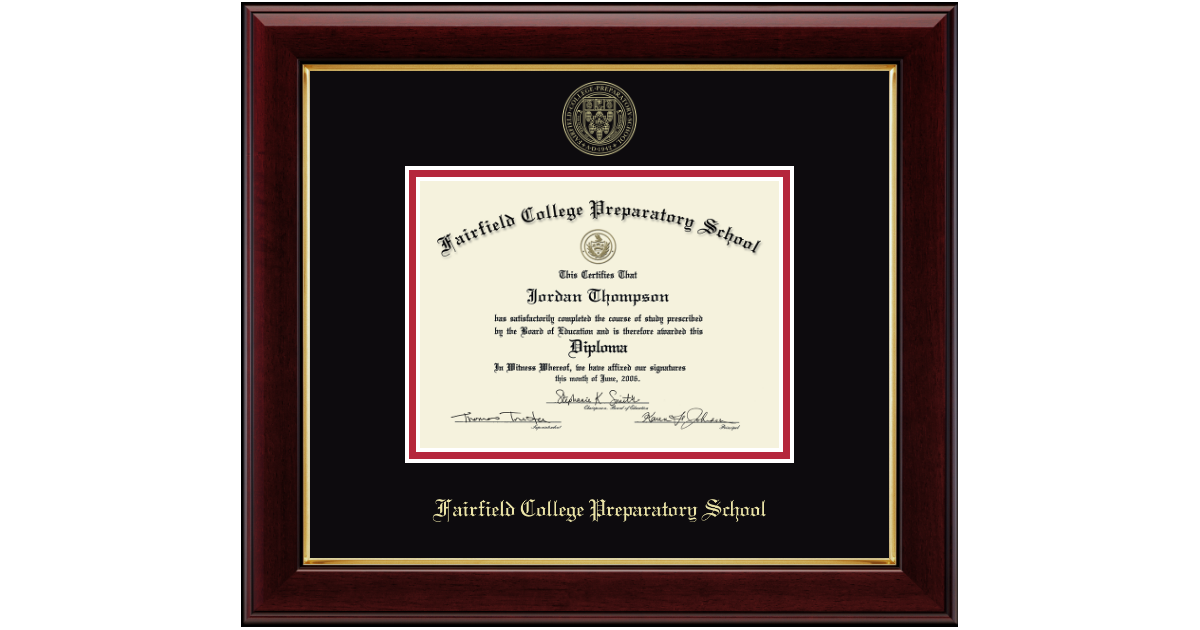 Gold Embossed Diploma Frame in Gallery Fairfield College Preparatory ...