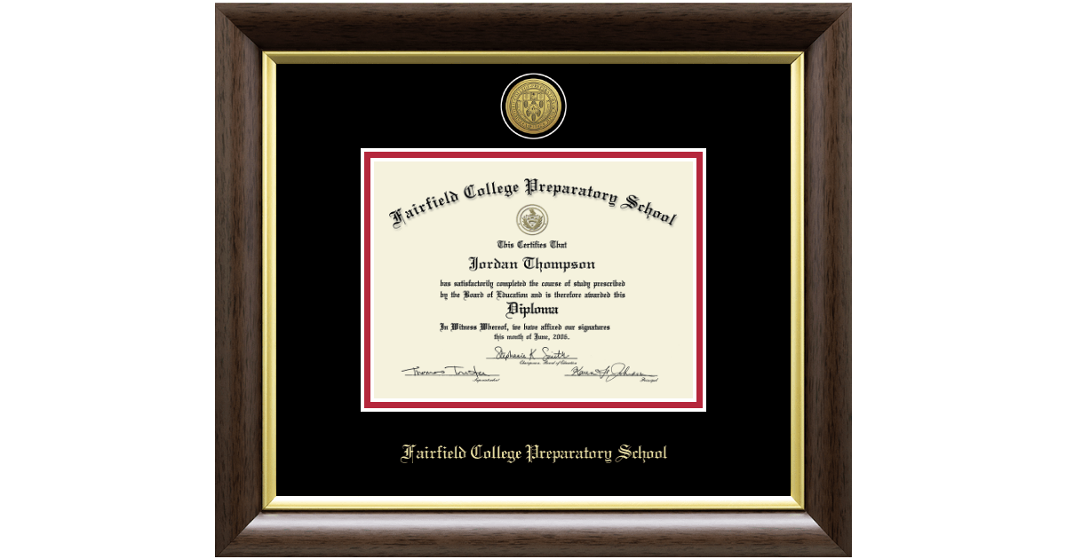 Gold Engraved Diploma Frame in Hampshire Fairfield College Preparatory ...