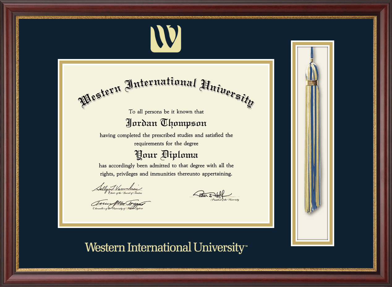 Western International University Tassel Edition Diploma Frame in ...