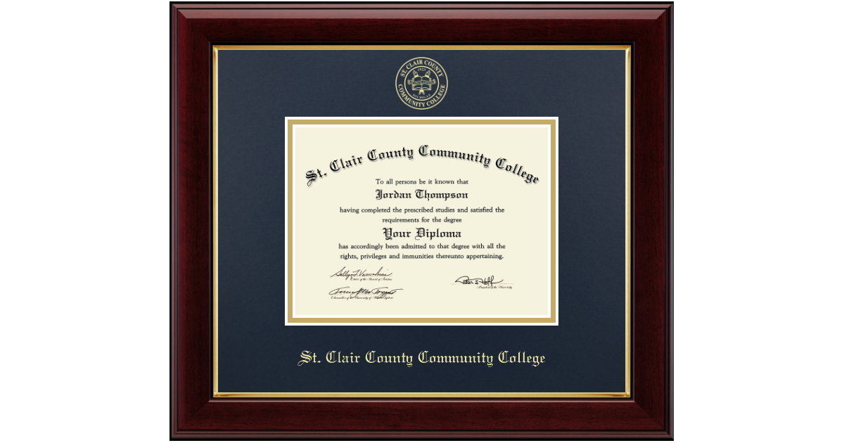 Gold Embossed Diploma Frame in Gallery St. Clair County Community ...