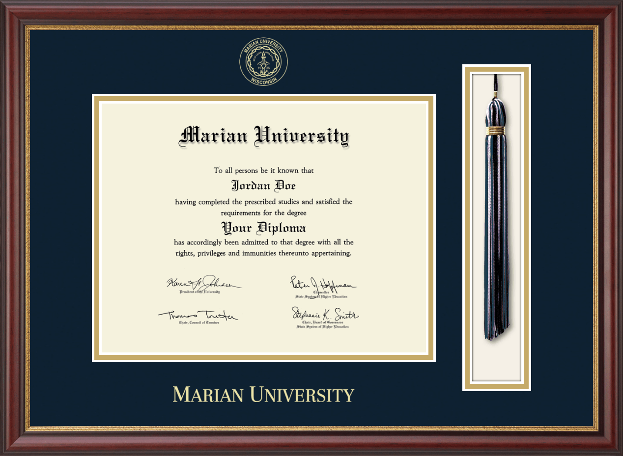 Marian University in Wisconsin Tassel Edition Diploma Frame in Newport ...