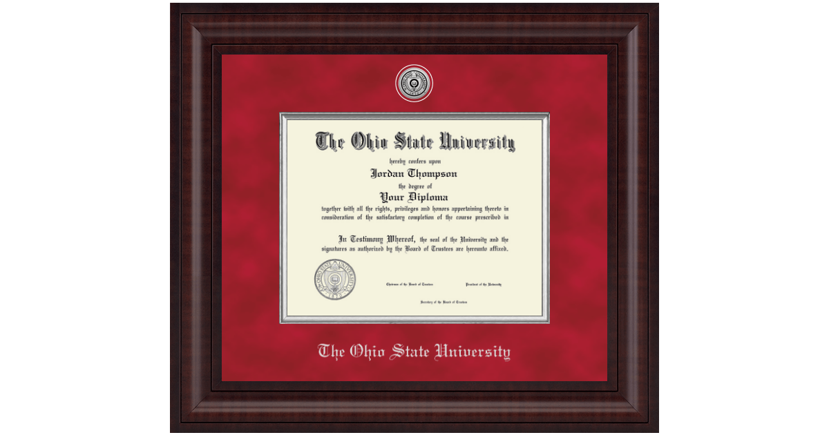 Presidential Silver Engraved Diploma Frame in Premier The Ohio State ...