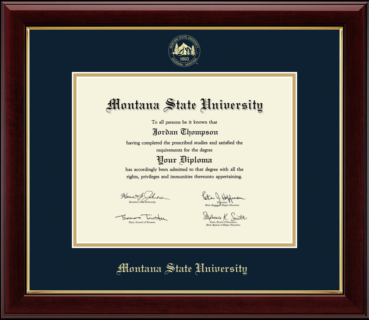 Montana State University Bozeman Gold Embossed Diploma Frame in Gallery ...