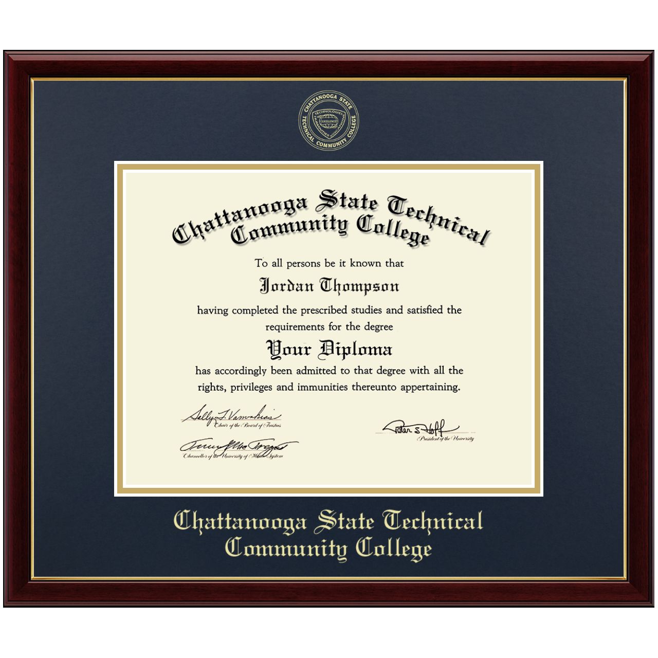 Gold Embossed Diploma Frame in Galleria Chattanooga State Technical ...