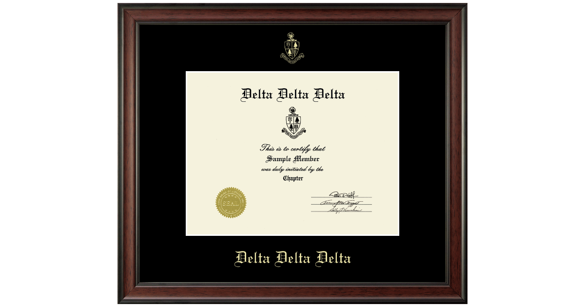 Embossed Certificate Frame in Studio Delta Delta Delta Sorority - Item ...