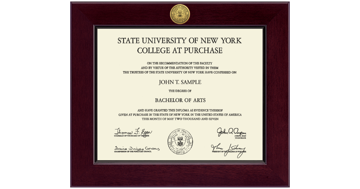 Century Gold Engraved Diploma Frame in Cordova Purchase College - Item ...