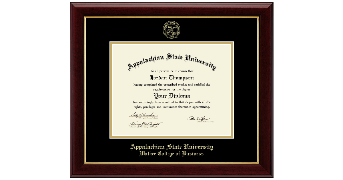 Gold Embossed Diploma Frame in Gallery Appalachian State University ...