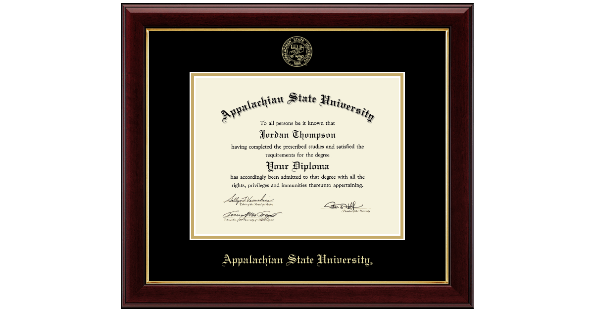 Gold Embossed Diploma Frame in Gallery Appalachian State University ...