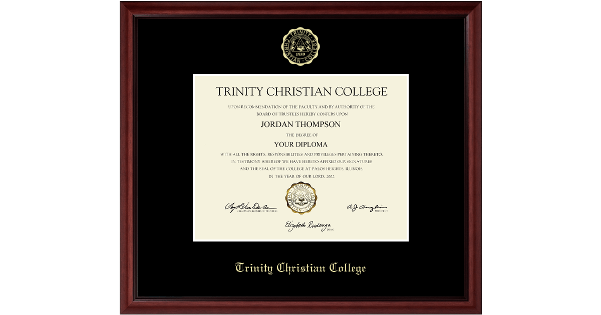 Gold Embossed Diploma Frame in Camby Trinity Christian College - Item ...