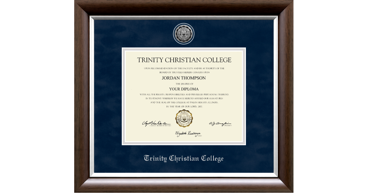 Silver Engraved Diploma Frame in Devonshire Trinity Christian College ...