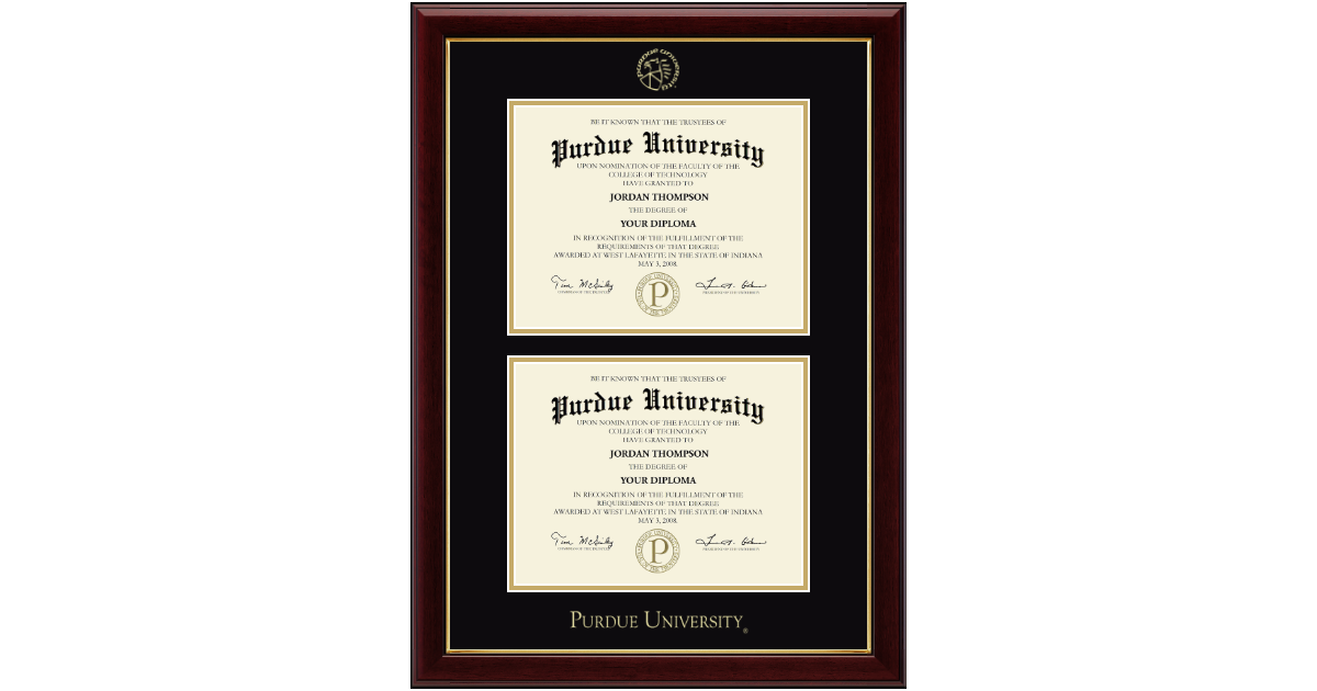 Masters/PhD - Double Diploma Embossed Frame in Gallery Purdue ...