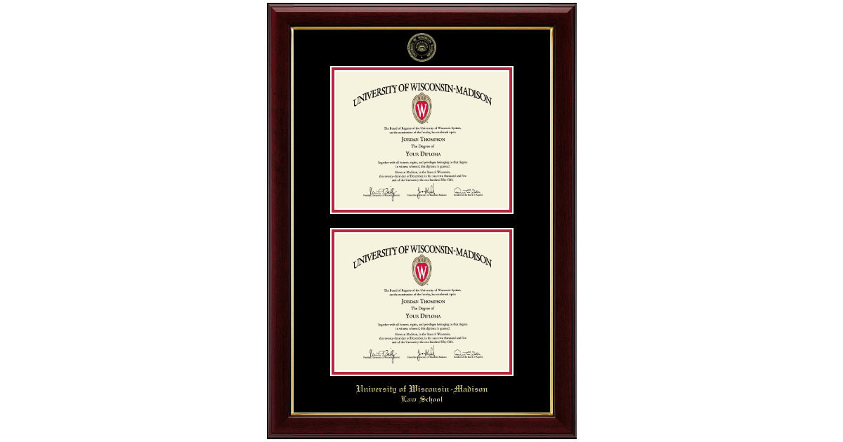 Double Diploma Frame in Gallery University of Wisconsin Madison - Item ...