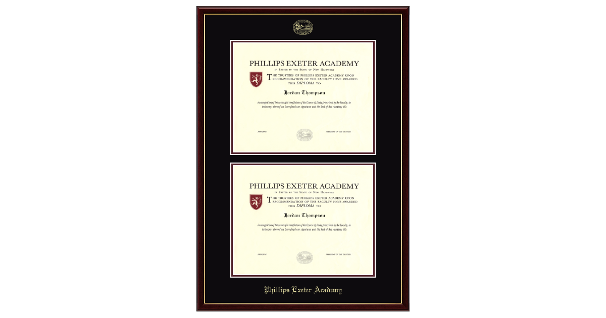 Double Diploma Frame in Galleria Phillips Exeter Academy - Item #210486 ...