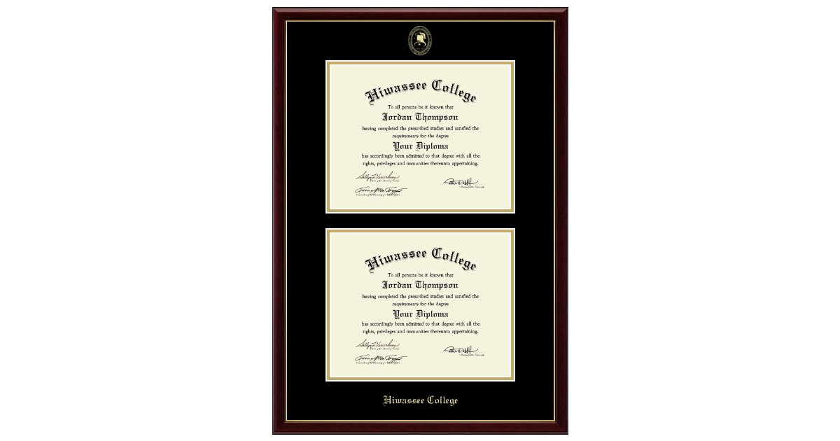 Gold Embossed Double Diploma in Galleria Hiwassee College - Item #210499