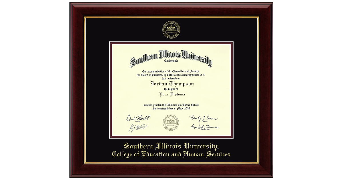 Gold Embossed Diploma Frame in Gallery Southern Illinois University ...