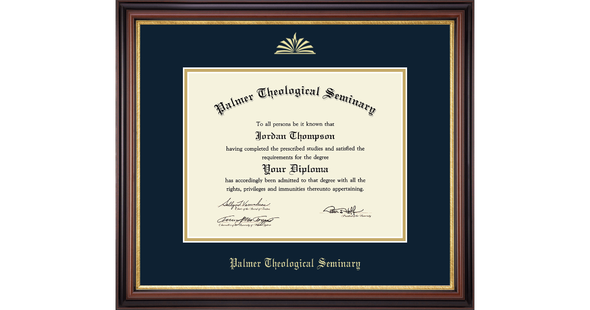 Gold Embossed Diploma Frame in Regency Gold Palmer Theological Seminary ...