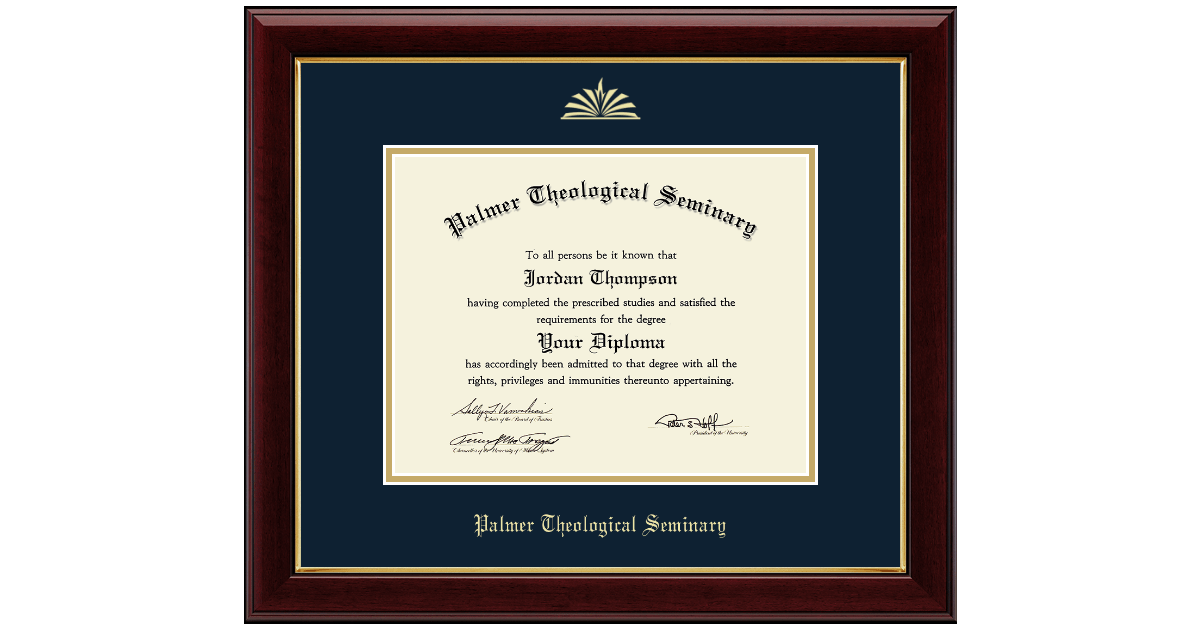Gold Embossed Diploma Frame in Gallery Palmer Theological Seminary ...