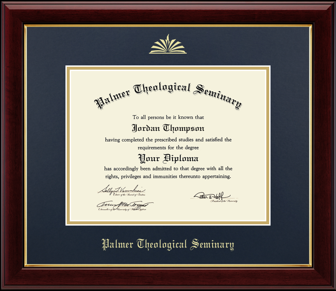 Palmer Theological Seminary Gold Embossed Diploma Frame in Gallery ...