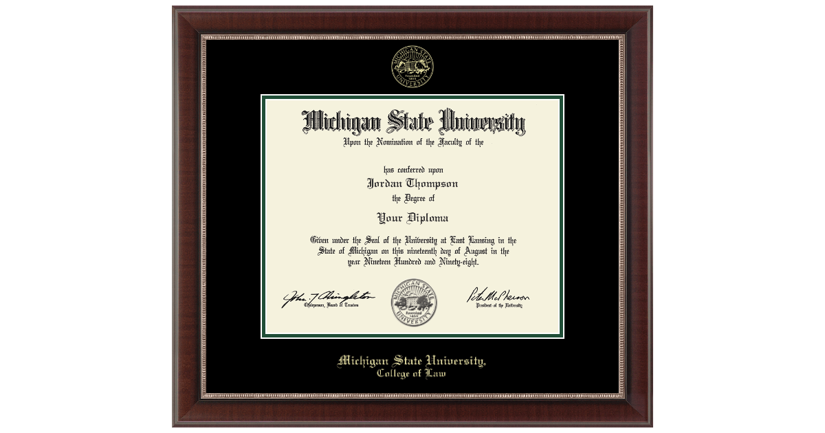 Gold Embossed Diploma Frame in Chateau Michigan State University - Item ...