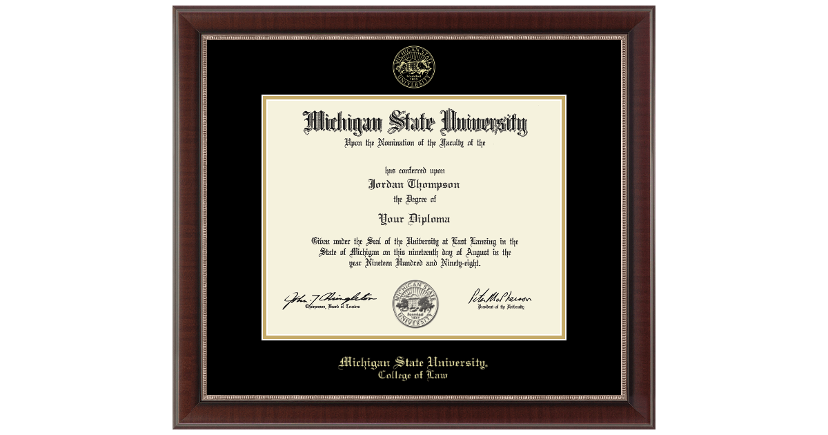Gold Embossed Diploma Frame in Chateau Michigan State University - Item ...
