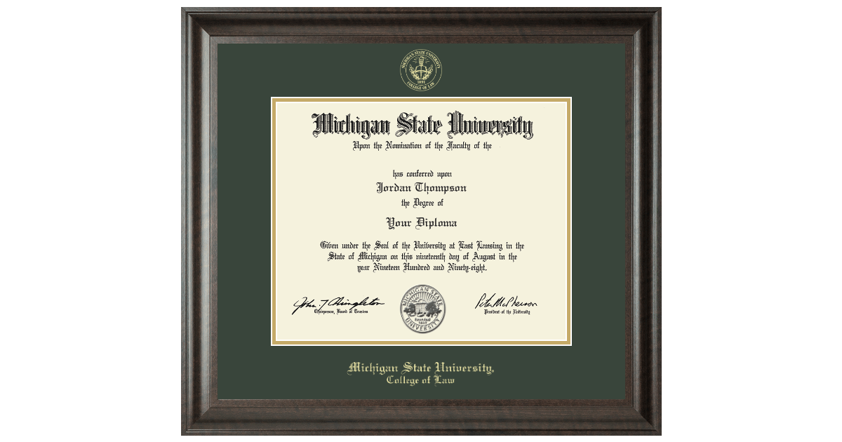 Gold Embossed Diploma Frame in Acadia Michigan State University - Item ...
