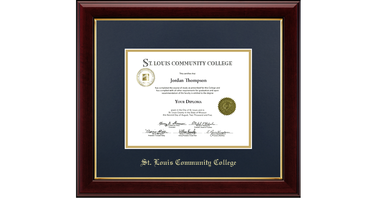 Gold Embossed Diploma Frame in Gallery Saint Louis Community College ...