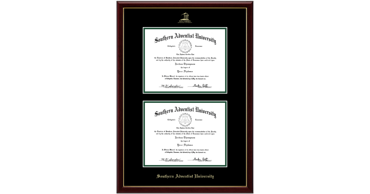 Double Diploma Frame in Galleria Southern Adventist University - Item ...